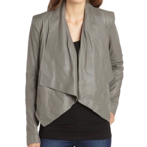 BCBGMaxAzria | Jackets & Coats | Bcbg Drape Front Cropped Leather ...